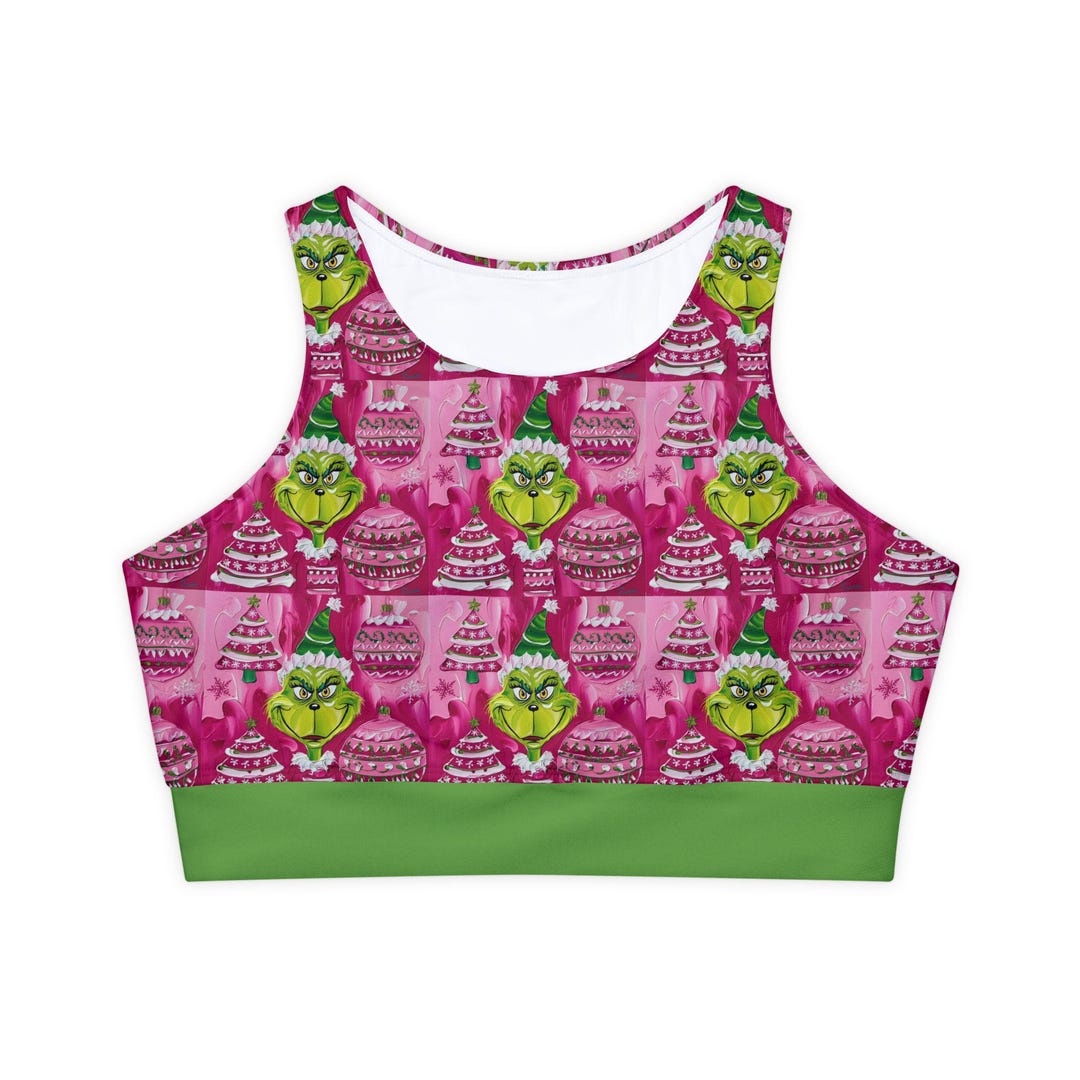 GRINCH Fully Lined, Padded Sports Bra - Etsy