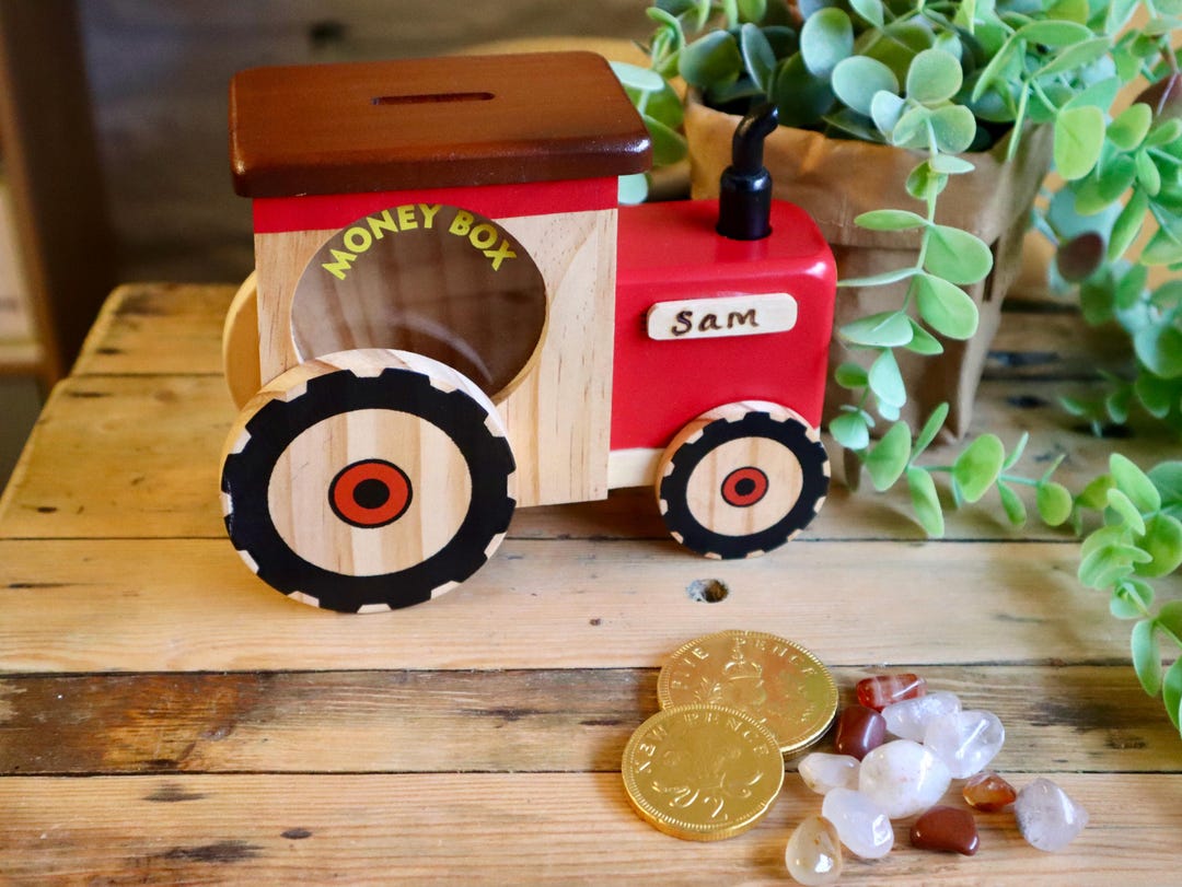 Personalised Tractor Money Box, With Secret Lock! / Cadw Mi Gei - Etsy