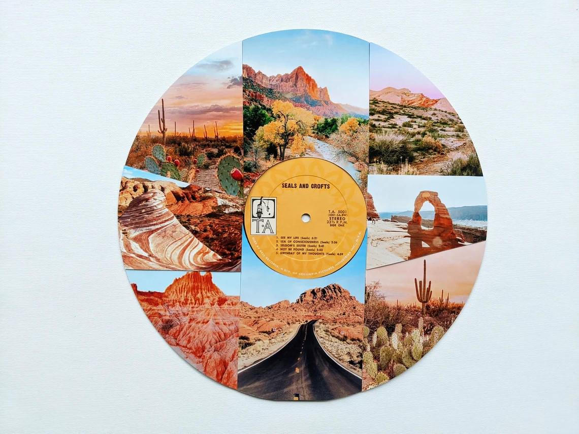 CUSTOM TO ORDER Vinyl Record Photo Collage - Vintage Vinyl - Wall Art ...