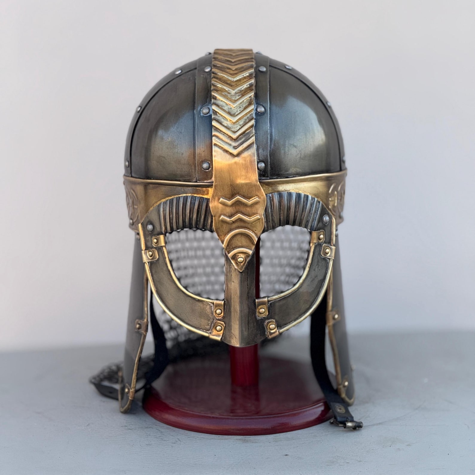 Gjermundbu Viking Helmet Anglo-saxons Medieval Helmet With Chainmail ...