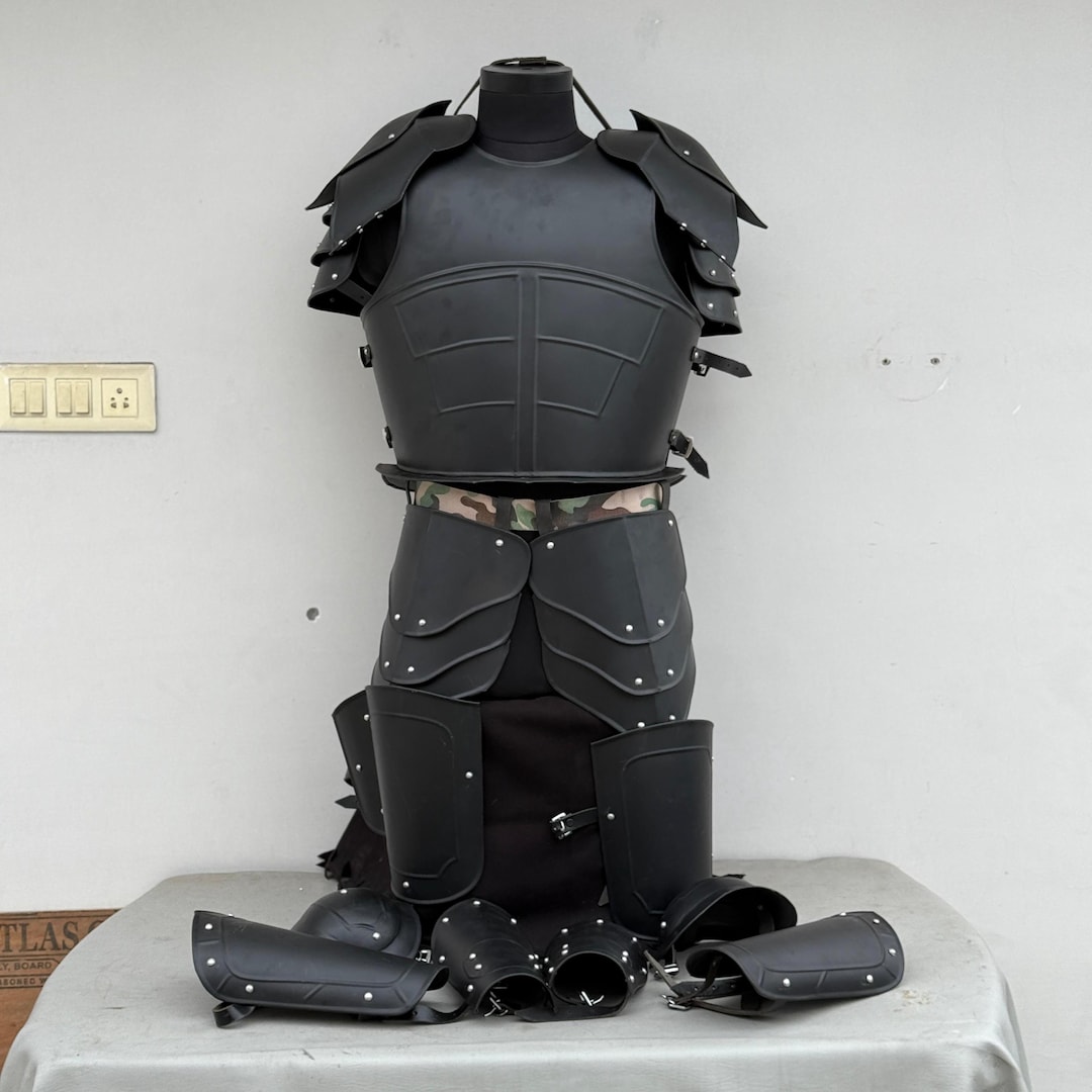 Medieval Black Undead Knight Armor Suit: Half Body Cuirass, Tassets ...