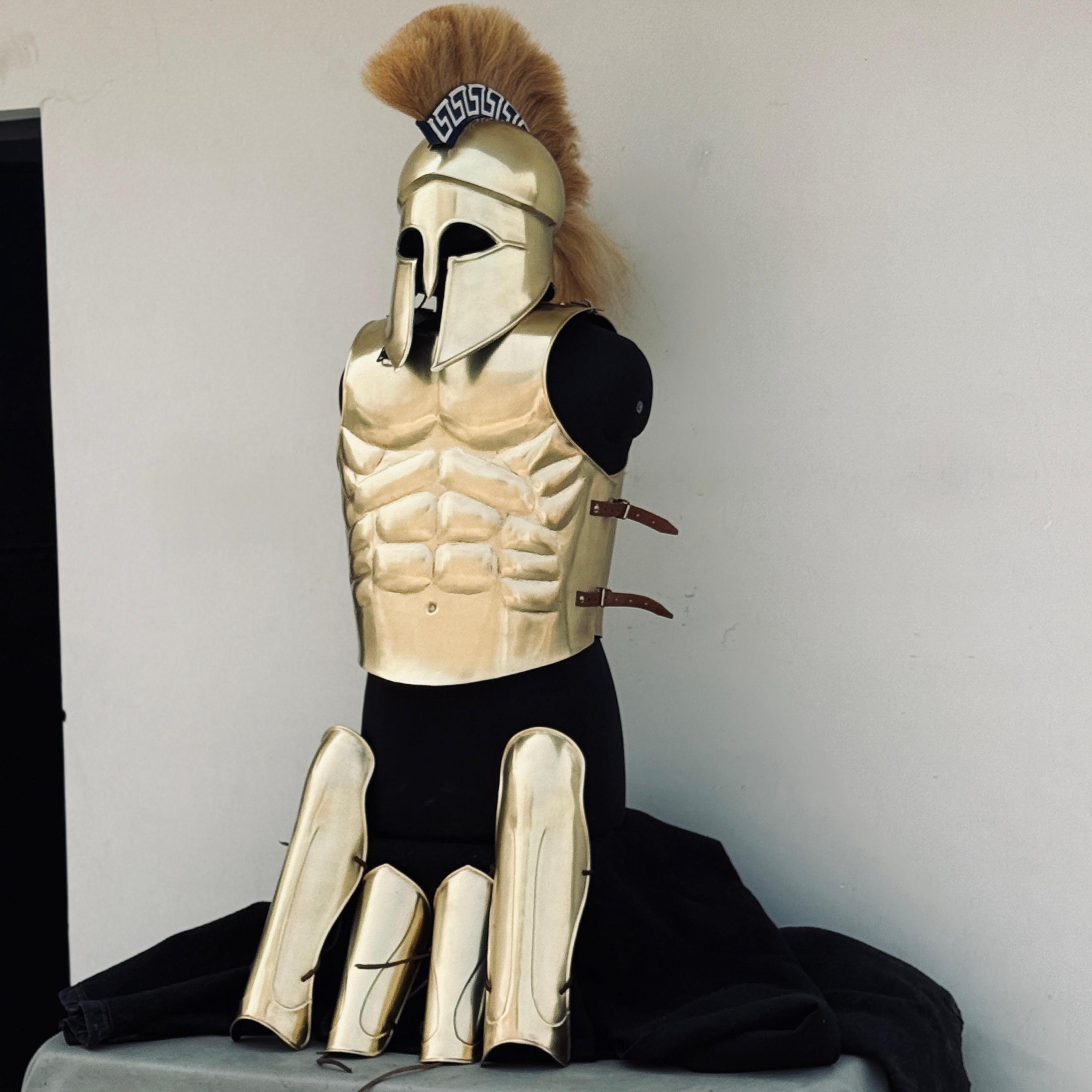 Medieval Knight Steel Greek Full Costume - Greek Corinthian Helmet ...