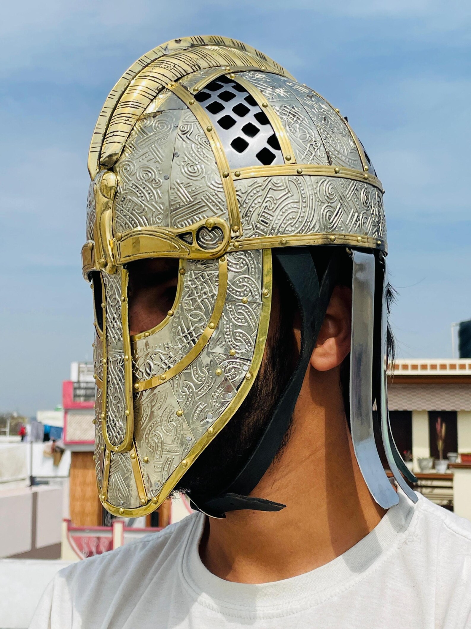 Medieval Vendel Valsgrade Helmet Warrior Knight Helmet- Cosplay Armor ...