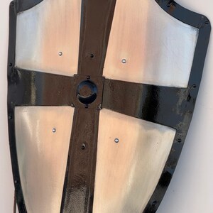Medieval Black Cross Knight Templar Shield Metal Shield Larp/cosplay ...