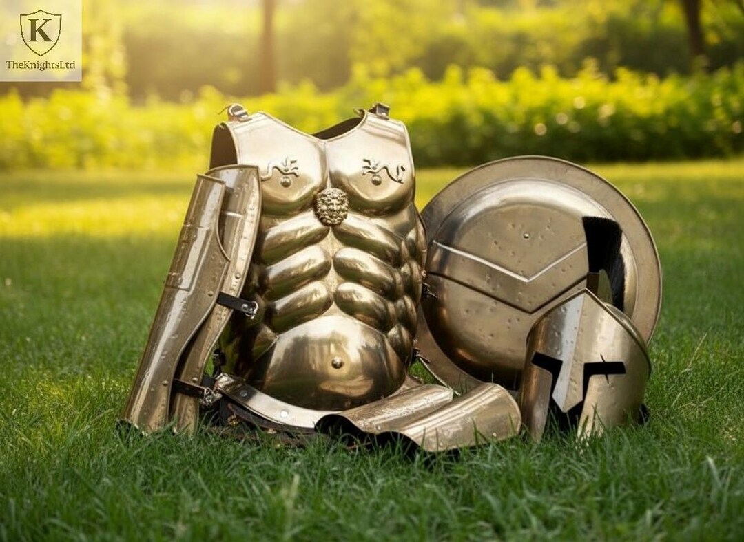 Full Muscle Spartan Armor Set: King Leonidas Medieval Greek Costume - Etsy
