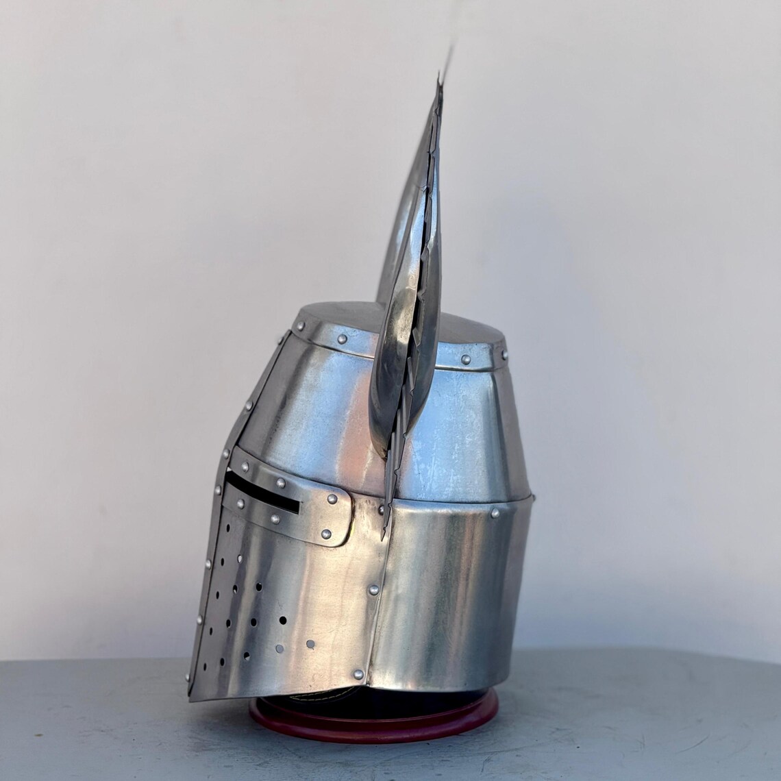 Templar Knight Helmet With Horns, Medieval Crusader Armor, Cosplay - Etsy