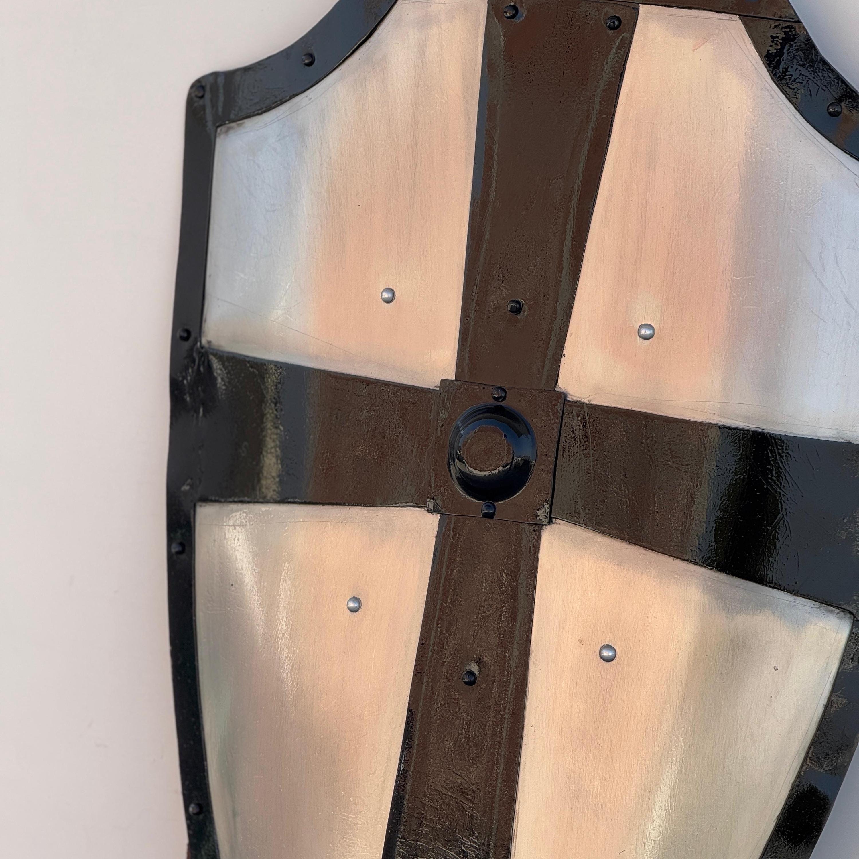 Medieval Black Cross Knight Templar Shield Metal Shield Larp/cosplay ...
