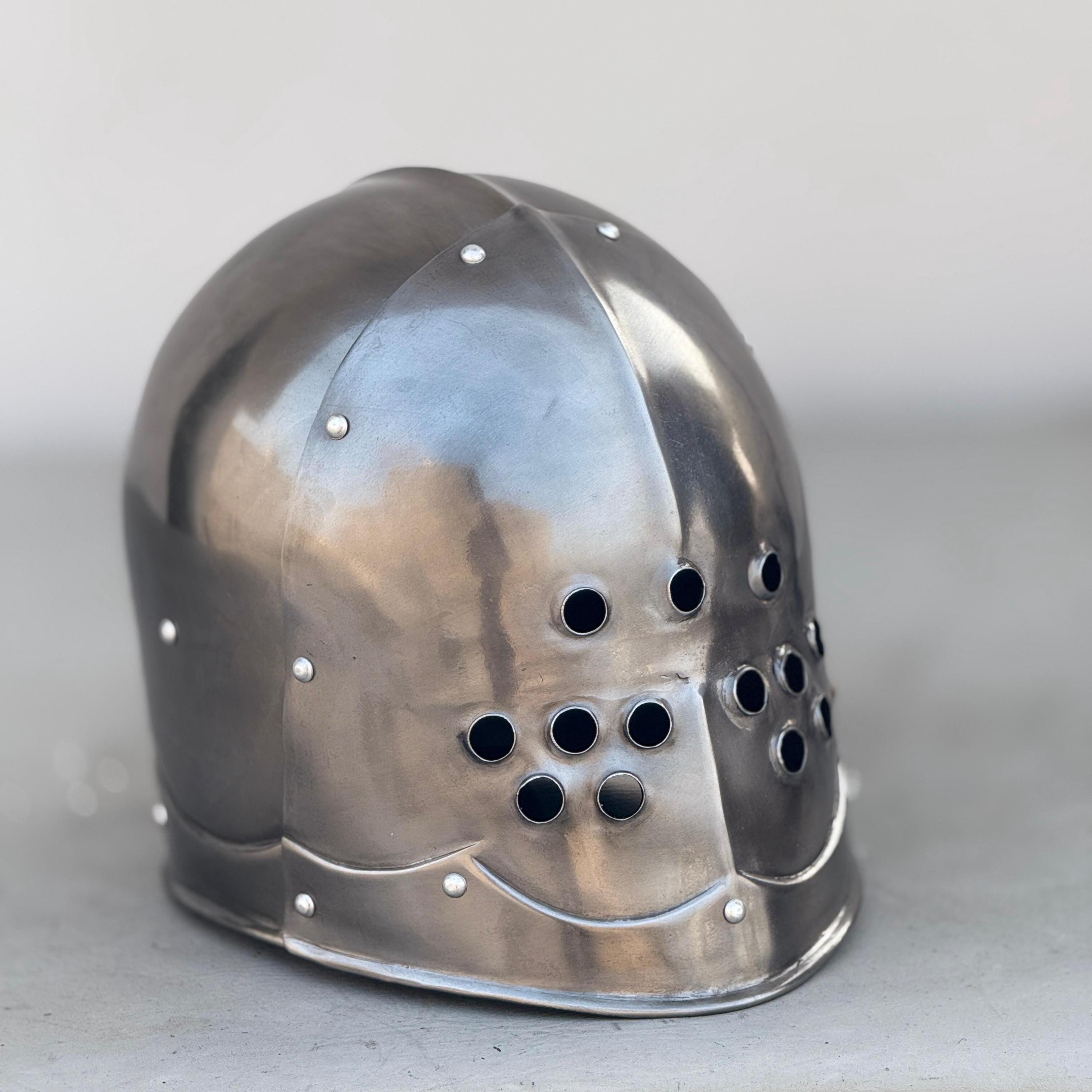 Medieval Marauder Helmet - Marauder Helmet - Black/grey - Dark Knight Armor LARP Helmet ...