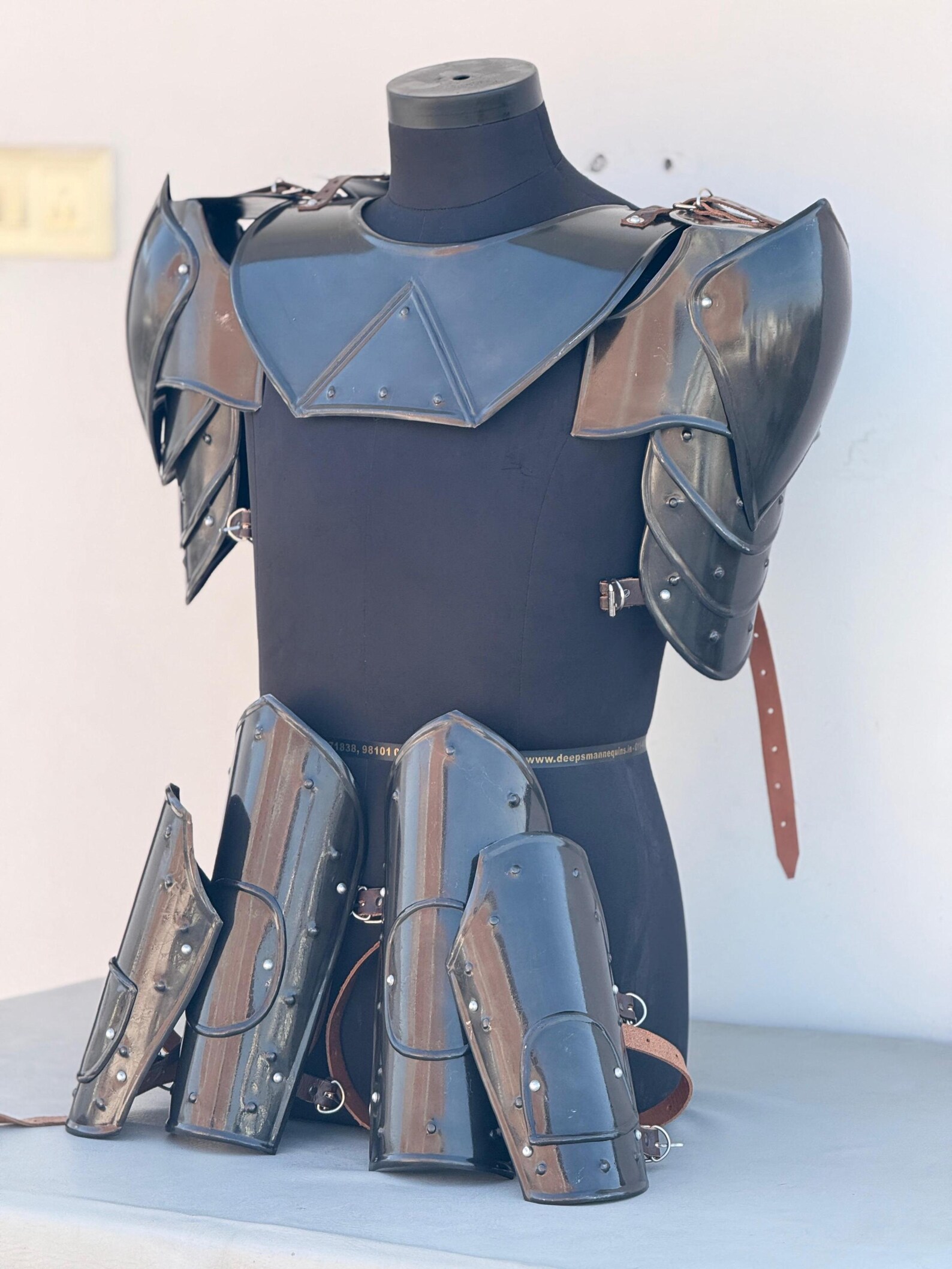 Medieval Black Undead Pair of Pauldrons With Gorget Armor Larp Armor ...