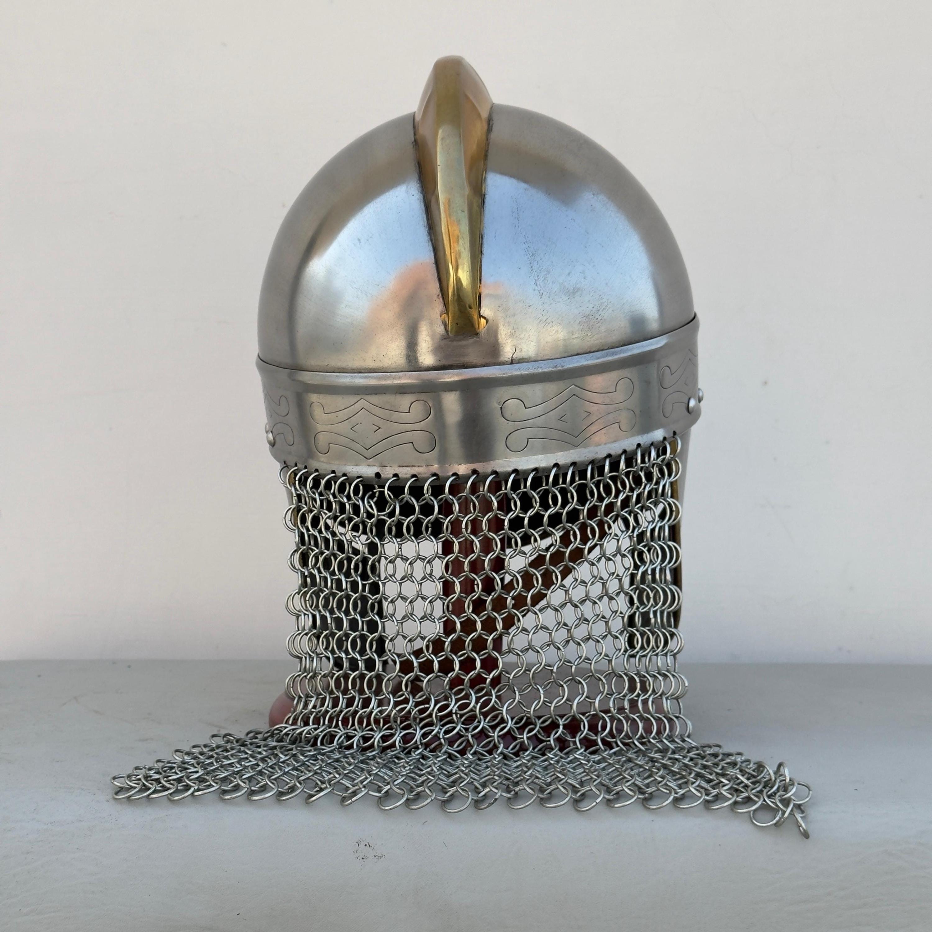 Medieval Knight Viking Chainmail Wolf Helmet-viking Norse Helmet-larp ...