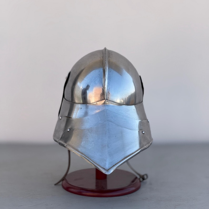 Medieval Knight Steel German Sallet Helmet With Long Tail- Larp Knight ...