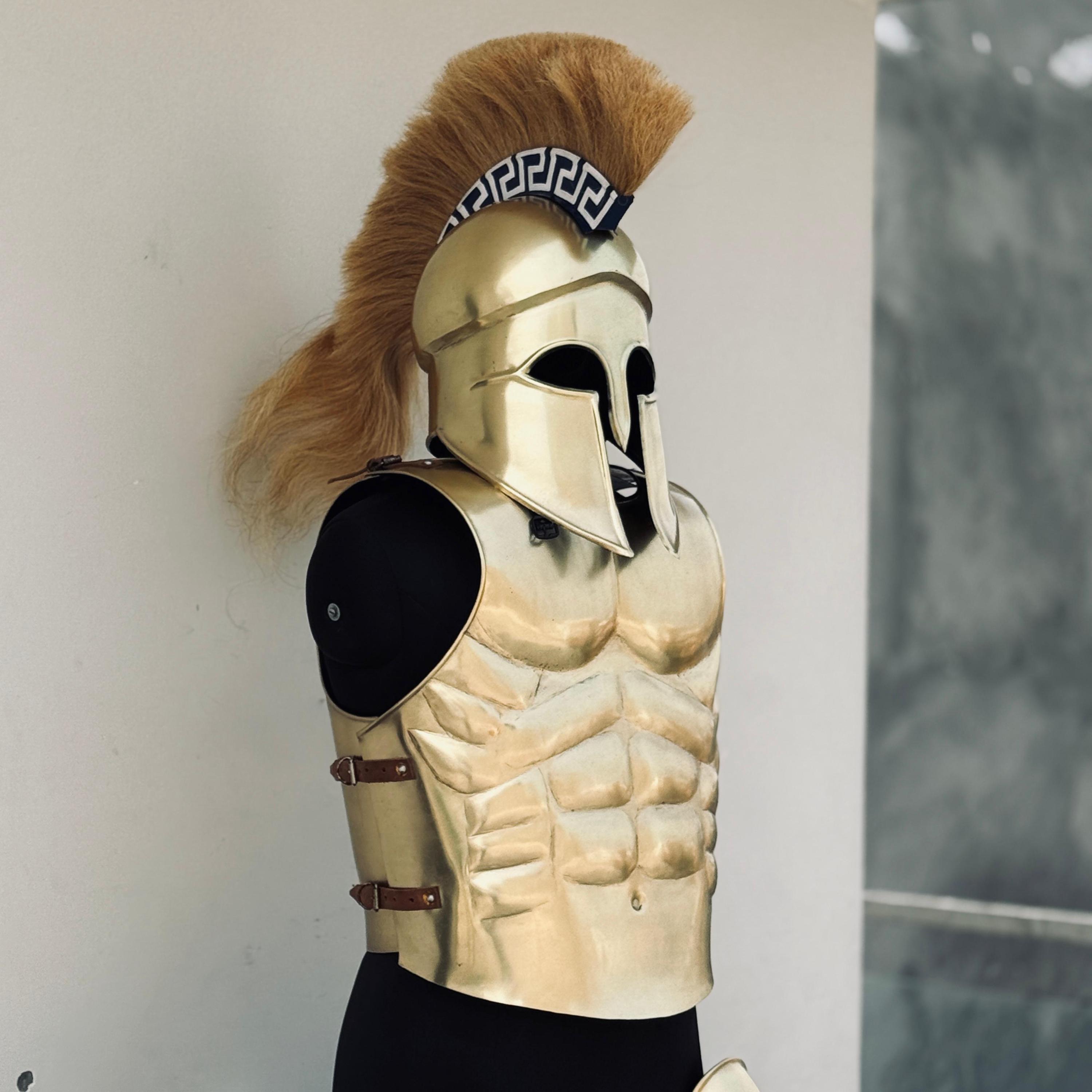 Medieval Knight Steel Greek Full Costume - Greek Corinthian Helmet ...