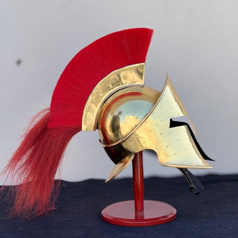 Handmade Spartan Helmet Replica – Golden King Leonidas, Steel Knight ...