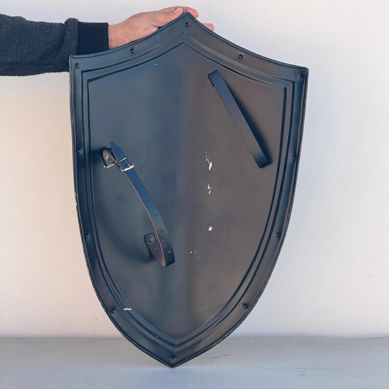 Medieval Etched Dragon Templar Shield Metal Shield Larp/cosplay ...