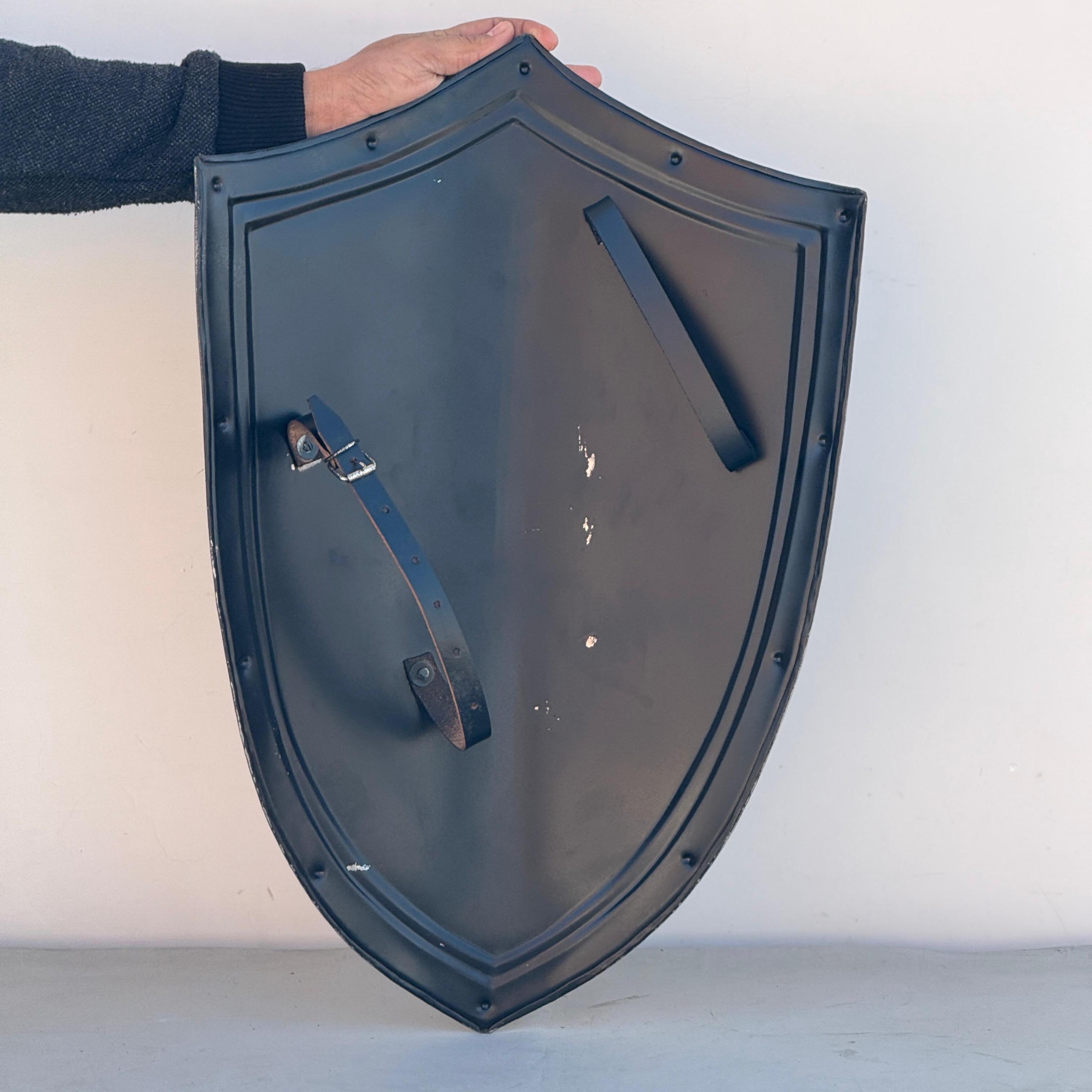 Medieval Etched Dragon Templar Shield Metal Shield Larp/cosplay ...