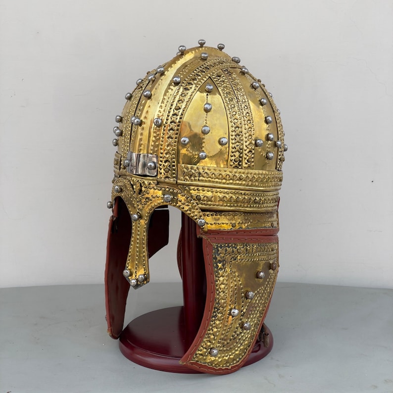 Medieval Knight Brass Cavalry Helmet – Roman Deurne Inspired Vendel ...