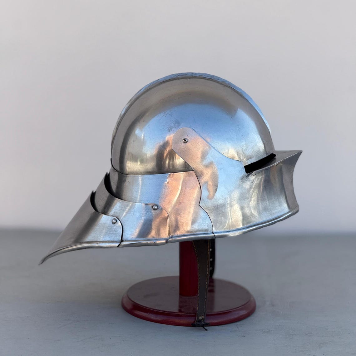 Medieval Knight Steel German Sallet Helmet With Long Tail- Larp Knight ...