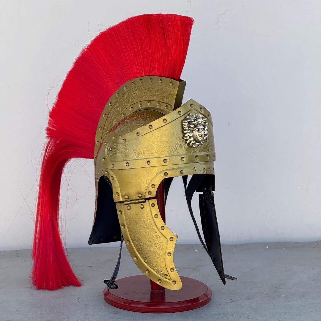Medieval Roman Emperors Praetorian Guard Helmet With Red Plume With ...