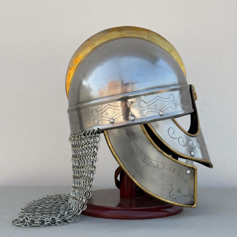 Medieval Knight Viking Chainmail Wolf Helmet-viking Norse Helmet-larp ...