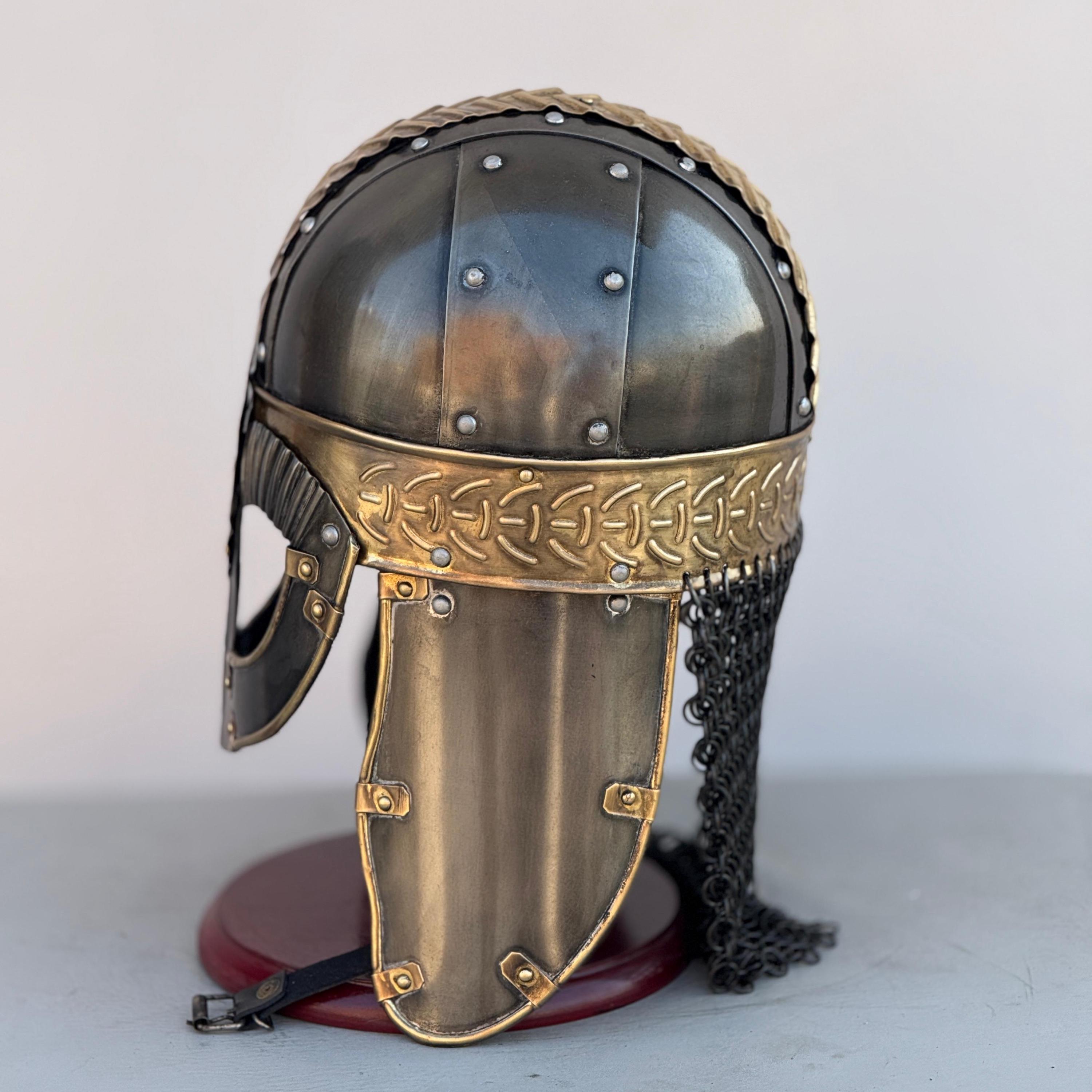 Gjermundbu Viking Helmet Anglo-saxons Medieval Helmet With Chainmail ...