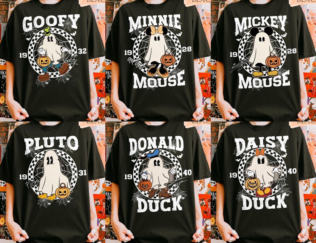 Retro Disney Checkered Halloween All Characters Shirt, Mickey and ...