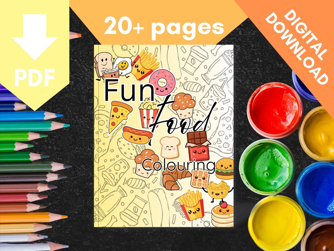 Fun Food Coloring Pages for Kids, 20+ Designs (PDF) - Etsy