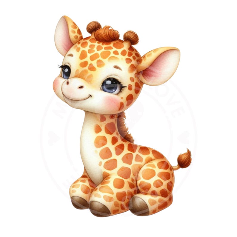 Baby Safari Animals Clipart, Giraffe, Zebra, Nursery Art, Jungle ...