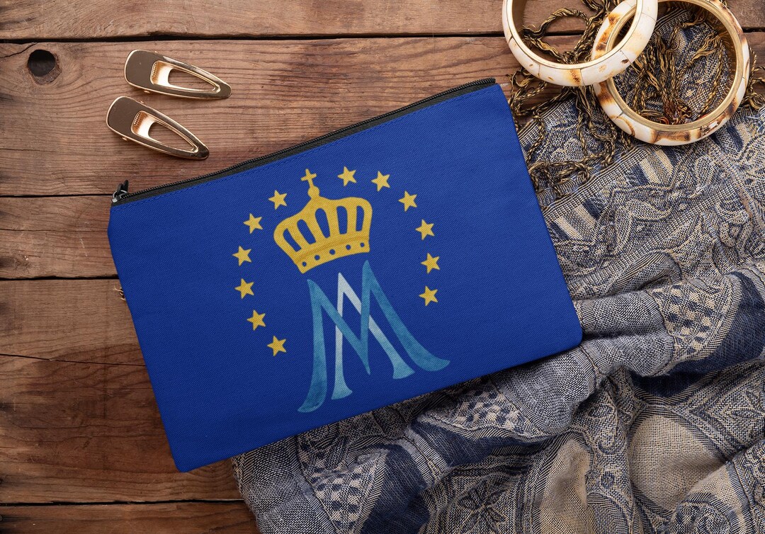 Blue Auspice Maria Catholic Prayer Pouch: Chapel Veil Rosary Bag - Etsy