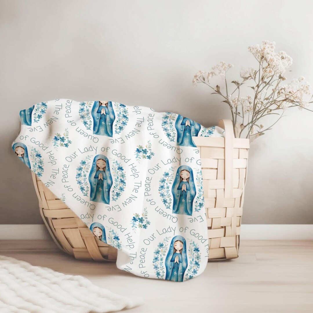 Catholic Titles of Mary Throw Blanket: Velveteen Plush Baby Swaddle - Etsy