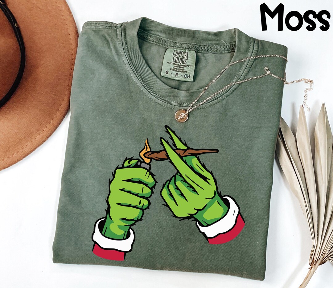 Comfort Colors® Grinch Smoking Tee, Funny Christmas Shirt, Holiday ...