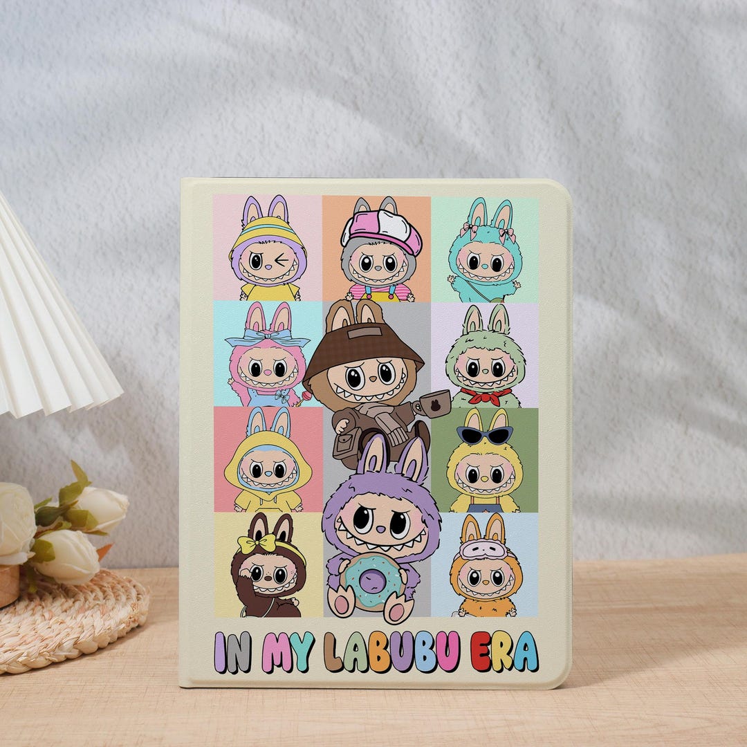 Labubu Cute iPad Case With Pencil Holder Cover for iPad Air 7/4/5/6 10 ...