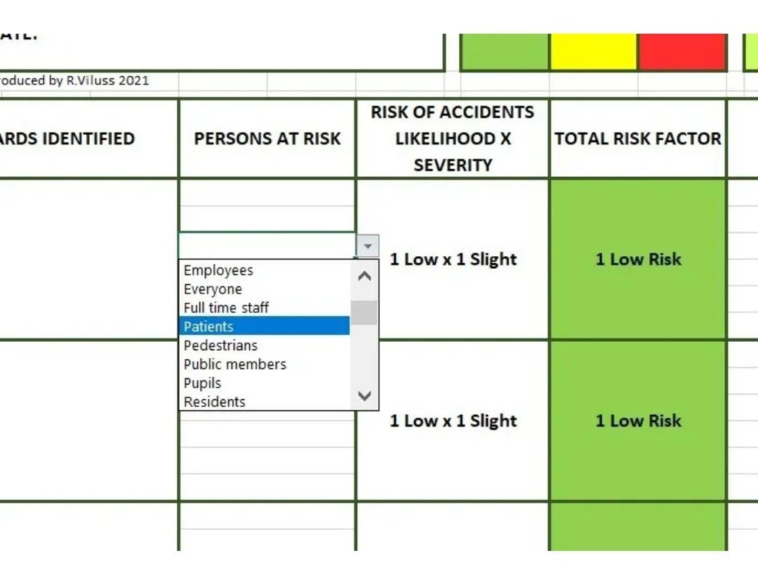 Editable Risk Assessment Template - Etsy