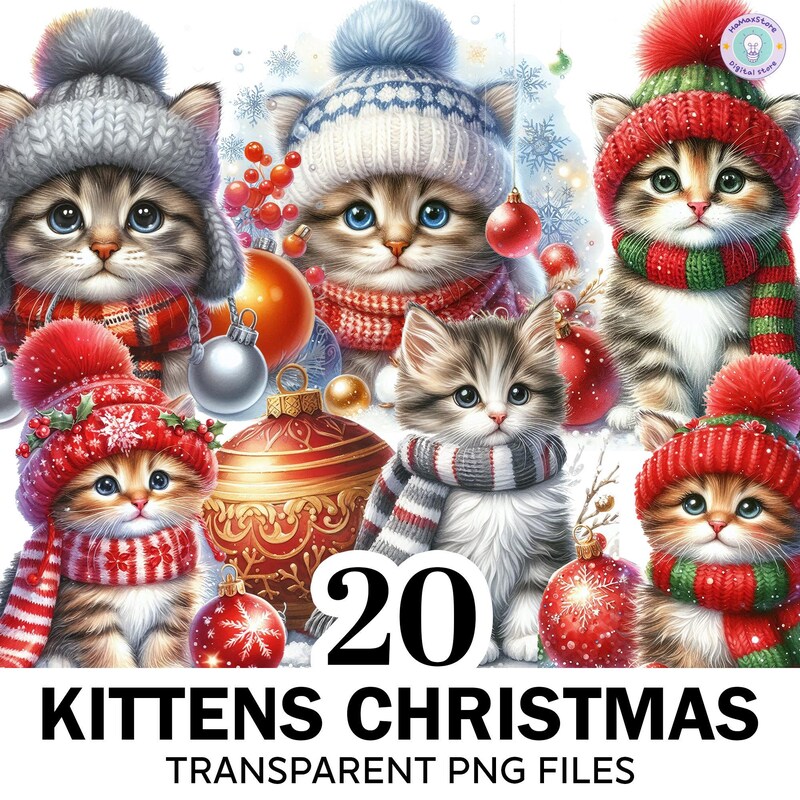 Christmas Kitten - Etsy