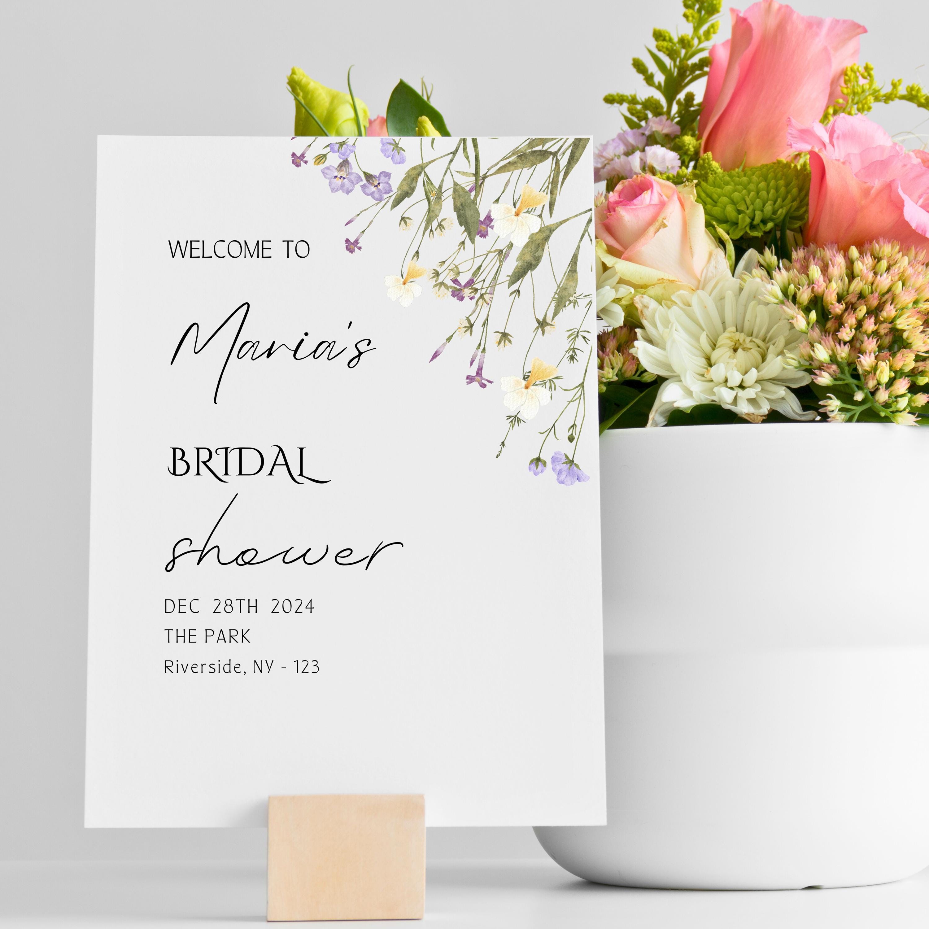 Canva Template - Boho Bridal Shower Welcome Board, Bridal Shower ...