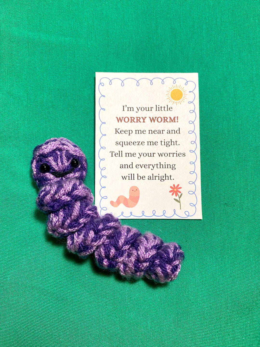 Crochet Worry Worm: Handmade Amigurumi Fidget Toy, Custom Colors - Etsy