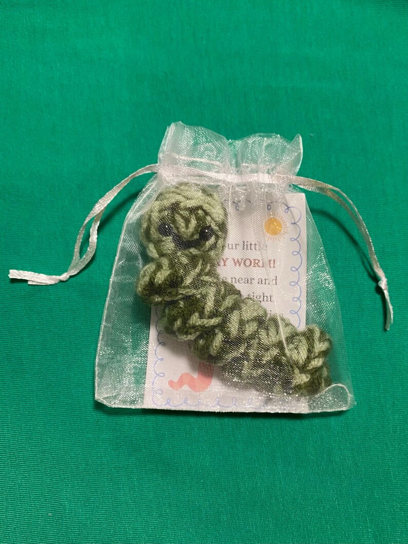 Crochet Worry Worm: Handmade Amigurumi Fidget Toy, Custom Colors - Etsy