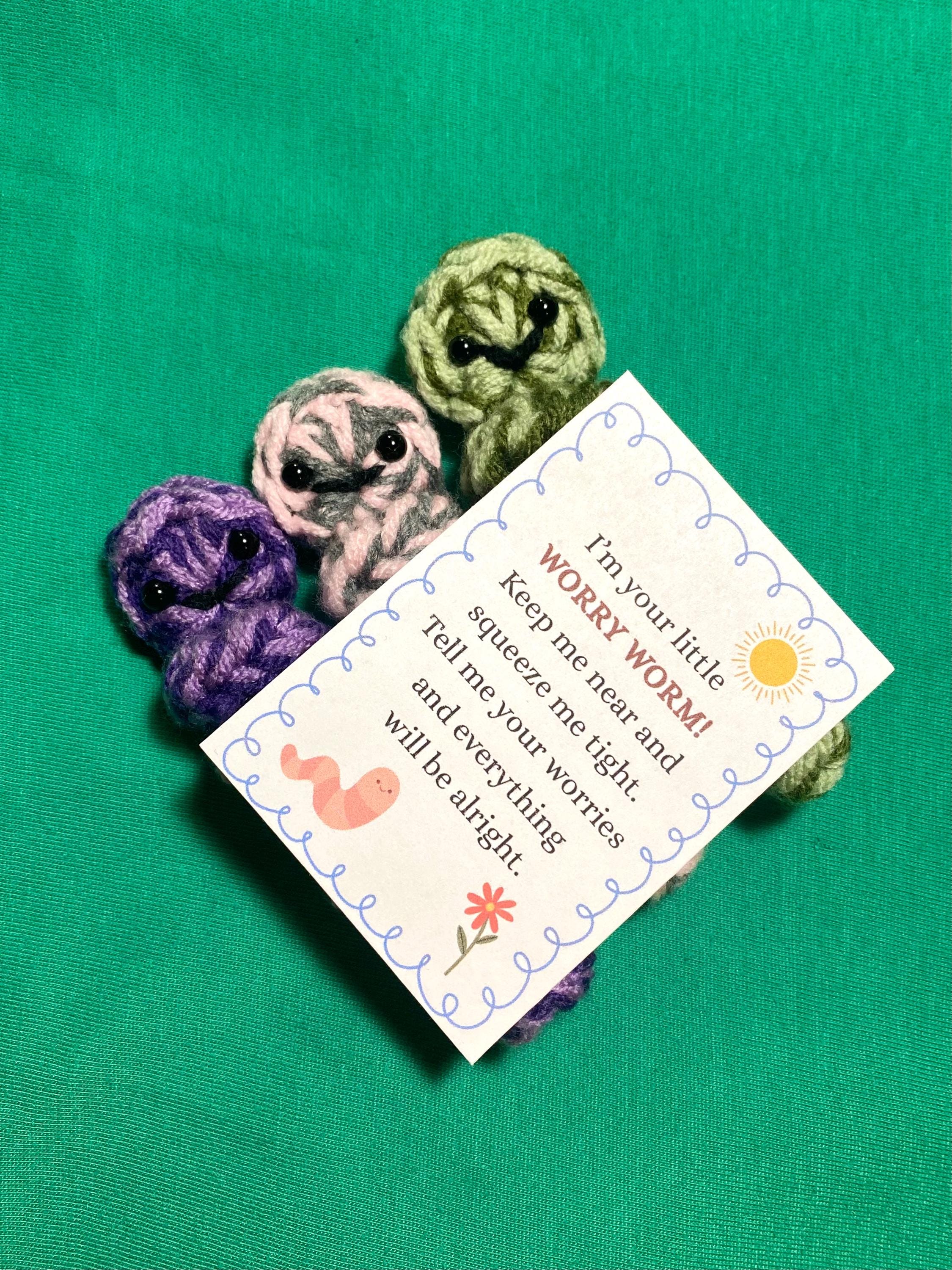 Crochet Worry Worm: Handmade Amigurumi Fidget Toy, Custom Colors - Etsy