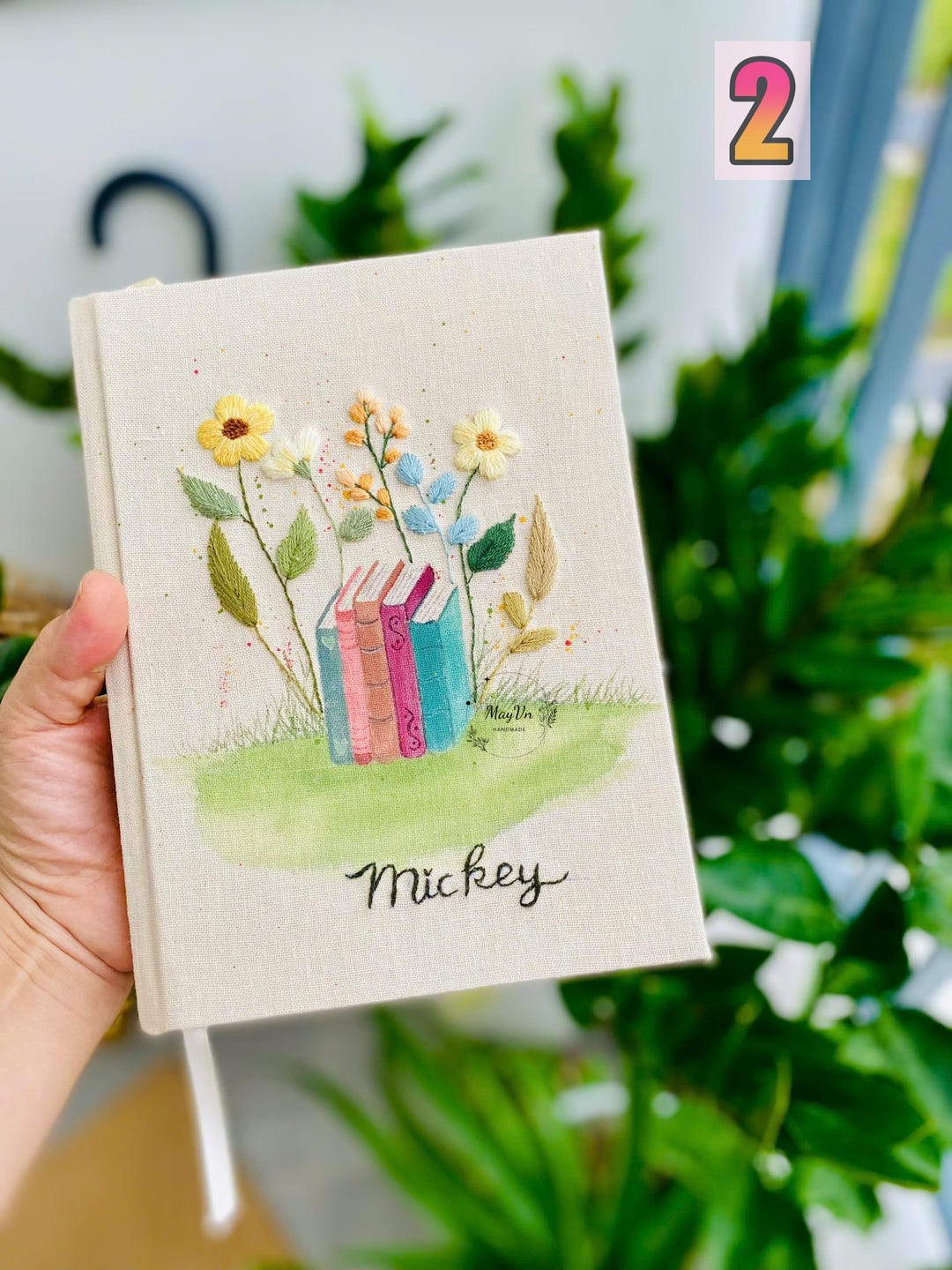 Custom Hand Embroidered Notebook, Handmade Fabric Notebook, Custom ...