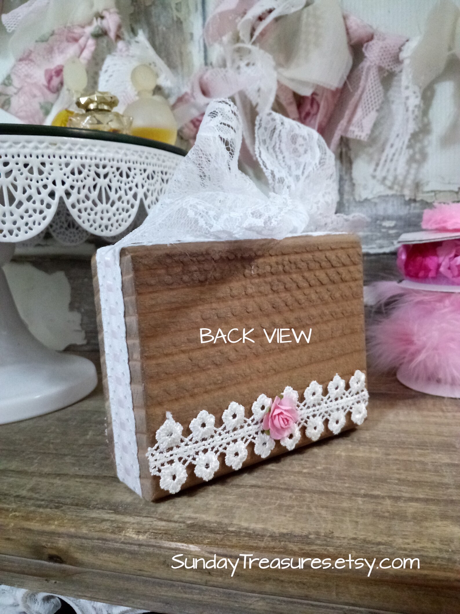 Pink Heart Sign Block / Romantic Lace Shabby Cottage Chic - Etsy