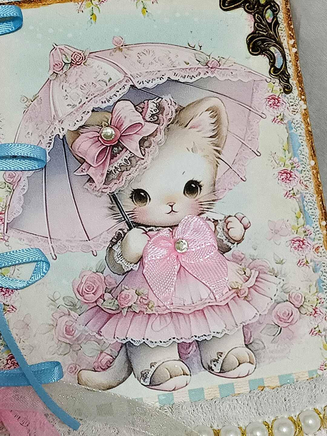 Kitten Cat Journal / Pink Blue Journal Book PLANNER Notebook Stationery ...