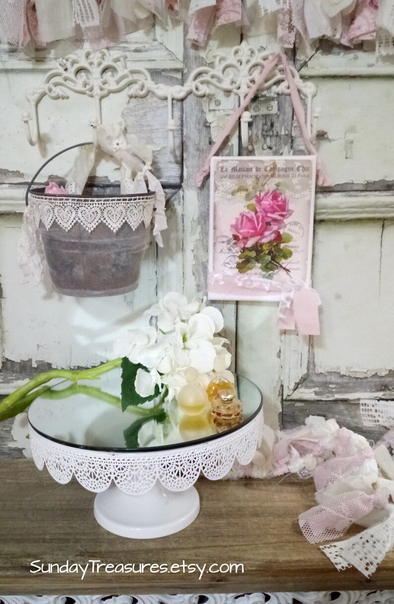 Pink Shabby French Roses Wall Decor Sign / Shabby Cottage | Etsy