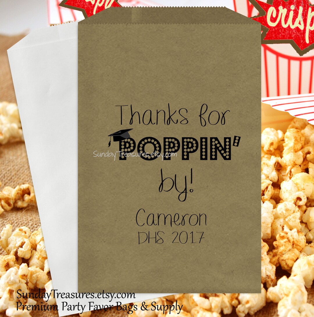 Free Shipping-50 Pak Thanks for POPPIN BY / Graduation Favor Bags 5x7 ...
