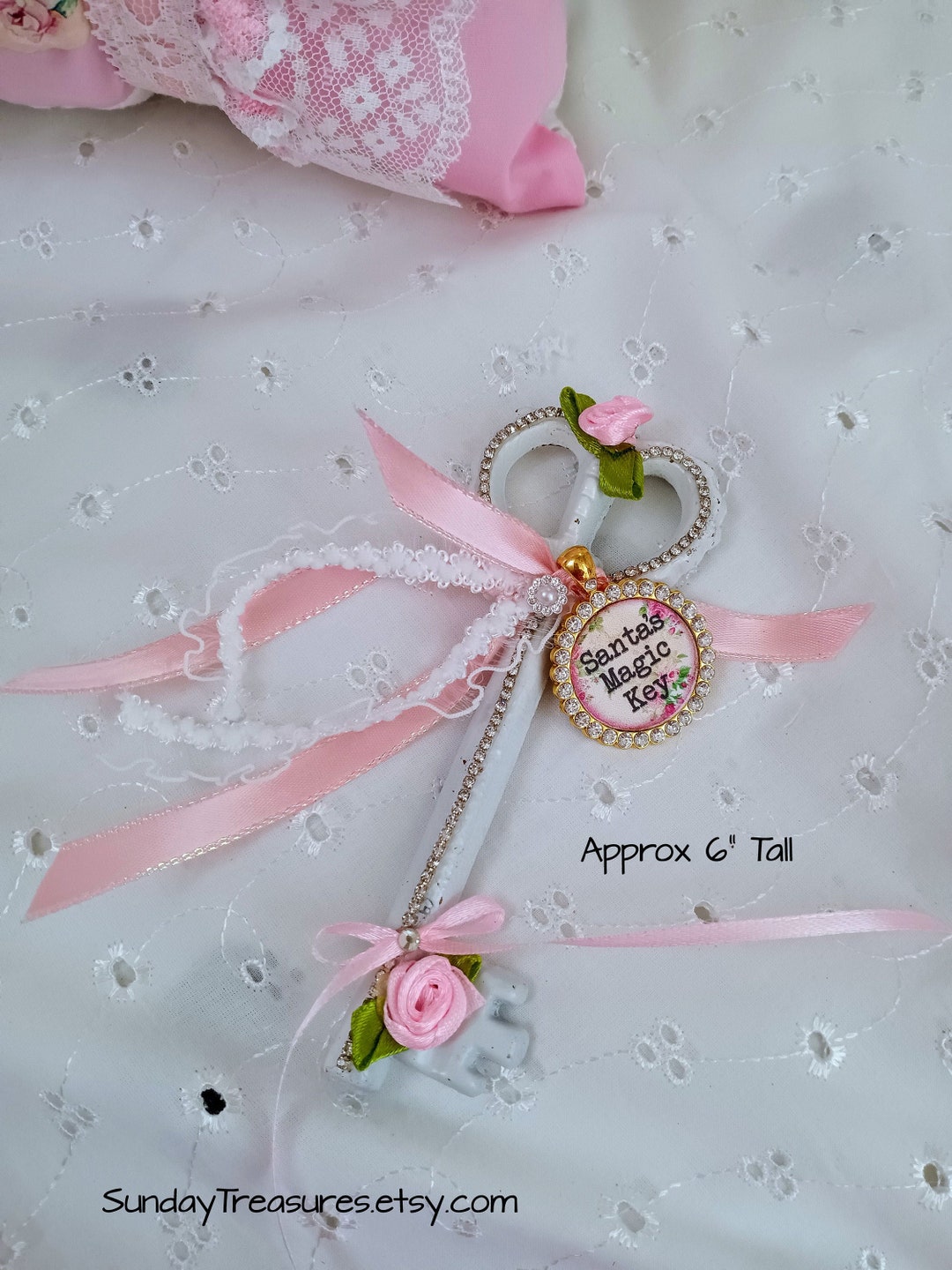 Pink Christmas Santa's Magic Key / Iron Key / Romantic Feminine Bling ...