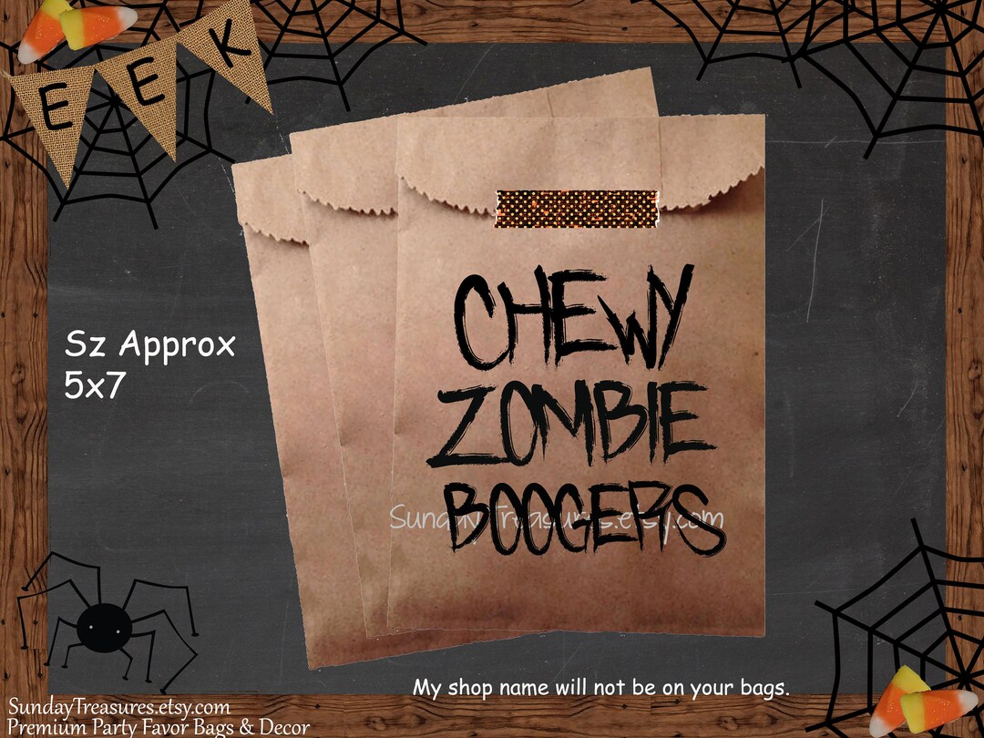 12 PAK Halloween Favor Bags / Chewy Zombie Boogers / FUNNY / Kids ...