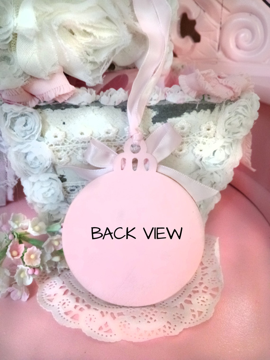 1 Shabby Chic Pink Vintage Santa Christmas Wood Ornament / - Etsy