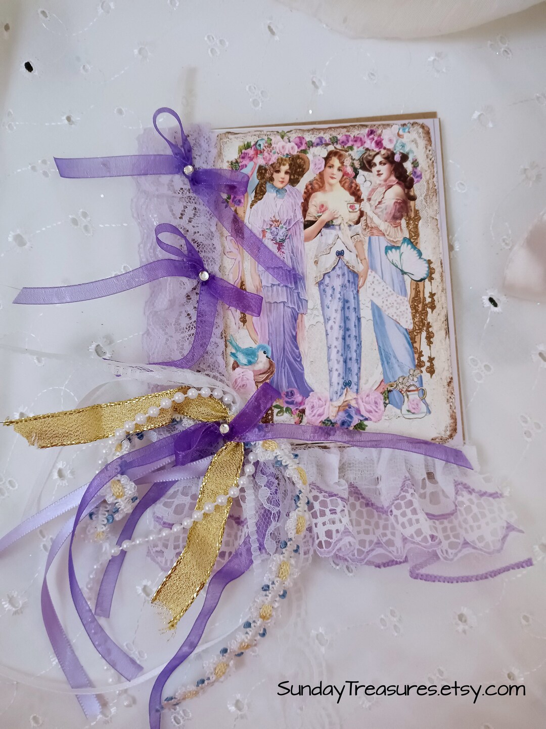Vintage Victorian Women Journal / Lavender / Journal Book PLANNER ...