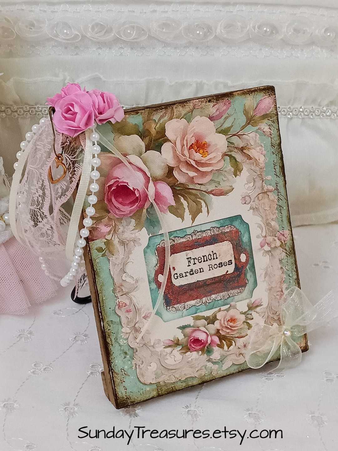 Beautiful French Garden Roses Sign / Blush Pink Roses / Shabby Chic ...