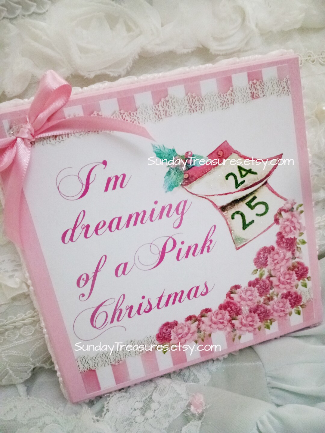 I'm Dreaming of a Pink Christmas PINK Christmas Sign / 6x6 Wood Sign ...