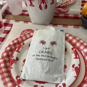 10 PAK I Got Crabs Favor Bags / Utensils Holder / Candy Cookie Popcorn ...