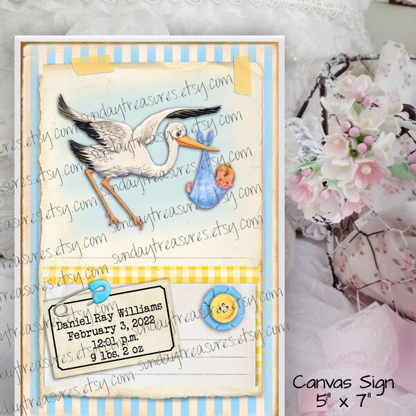 Vintage Stork Baby - Etsy